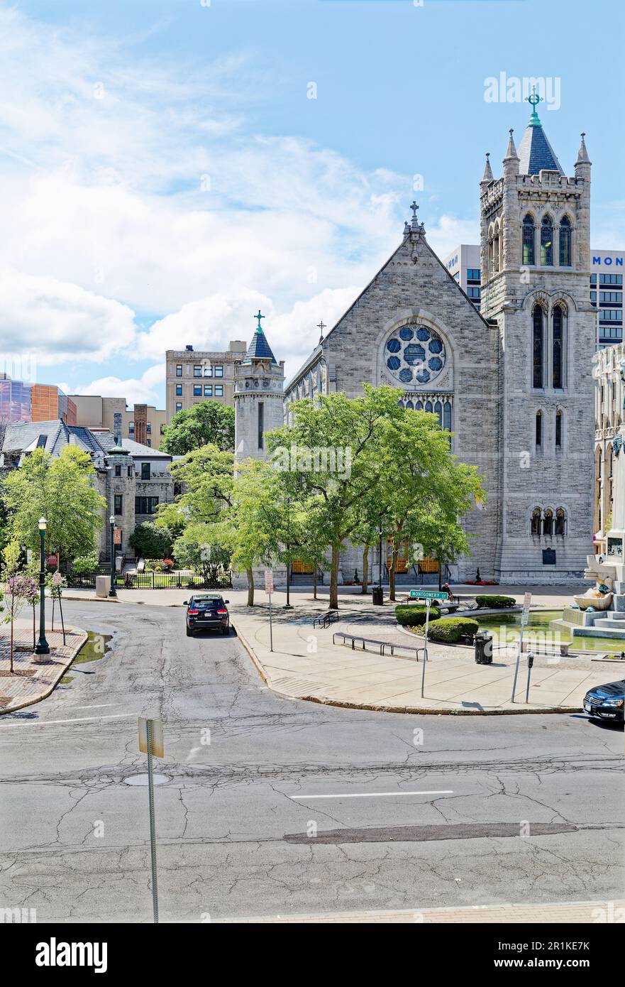 Cathedral of the Immaculate Conception is a landmark church to the west ...