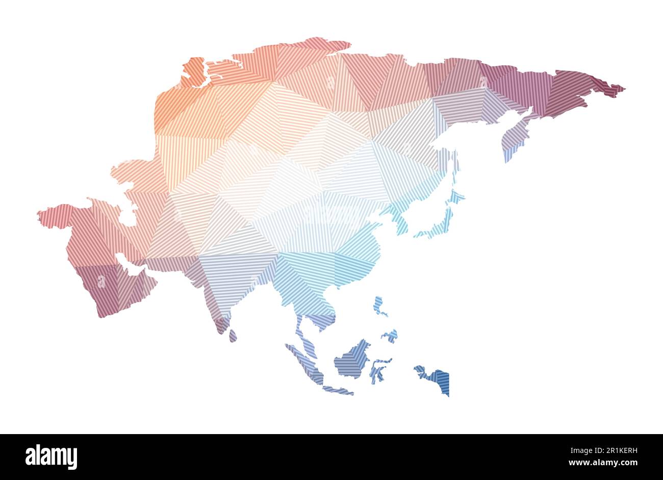 Map of Asia. Low poly illustration of the continent. Geometric design ...