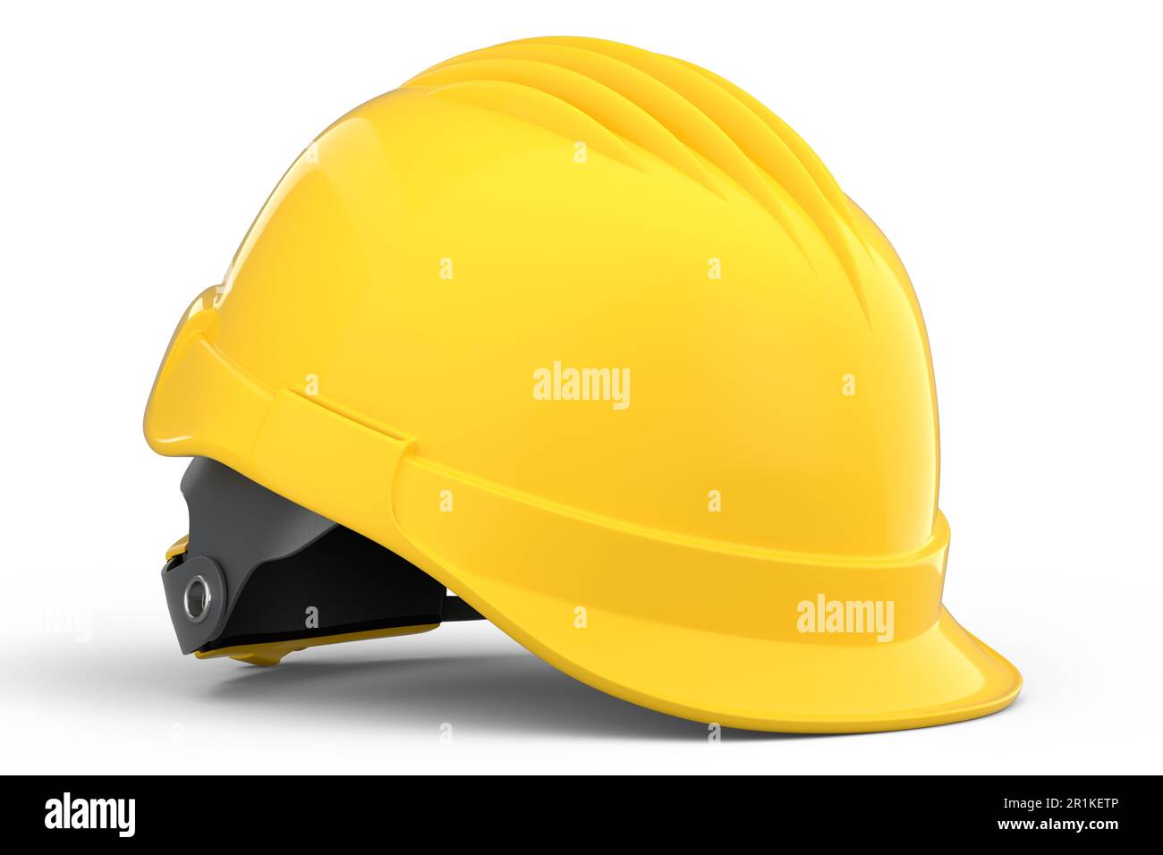 Yellow safety helmet or hard cap isolated on white background. 3d ...