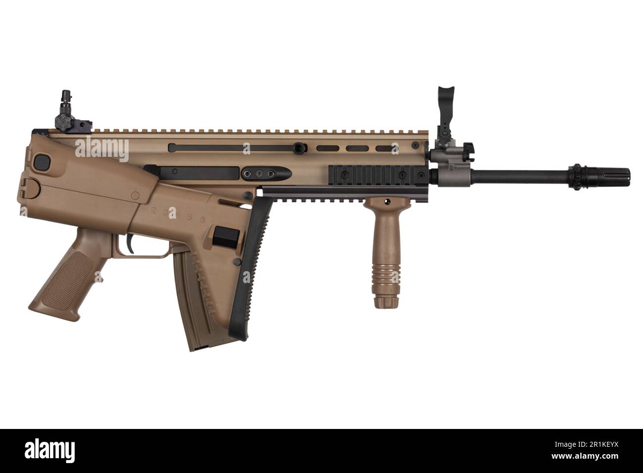 Modern army assault rifle isolated on a white background Stock Photo ...