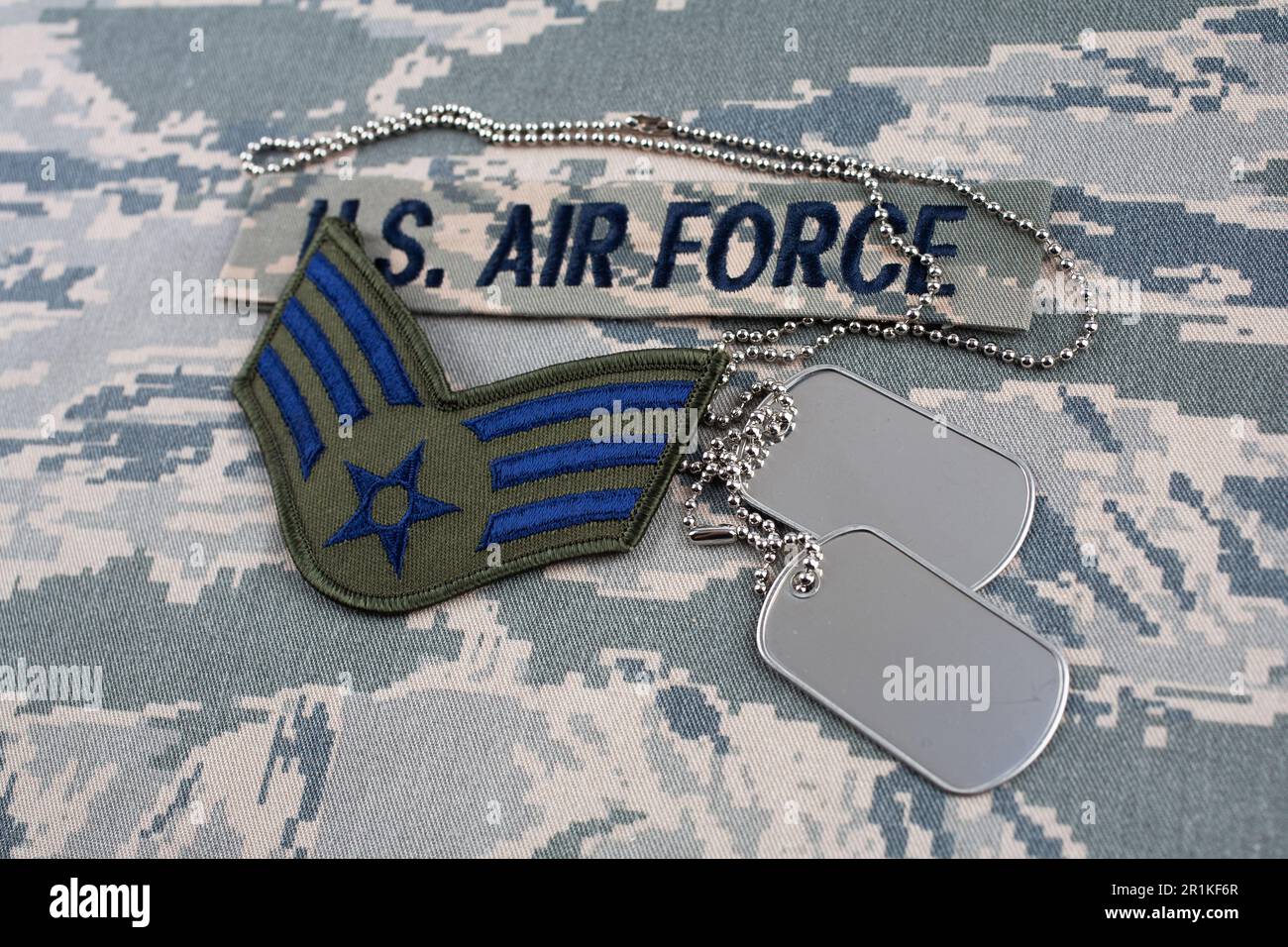 August 31, 2020. US AIR FORCE branch tape and Senior Airman rank patch ...