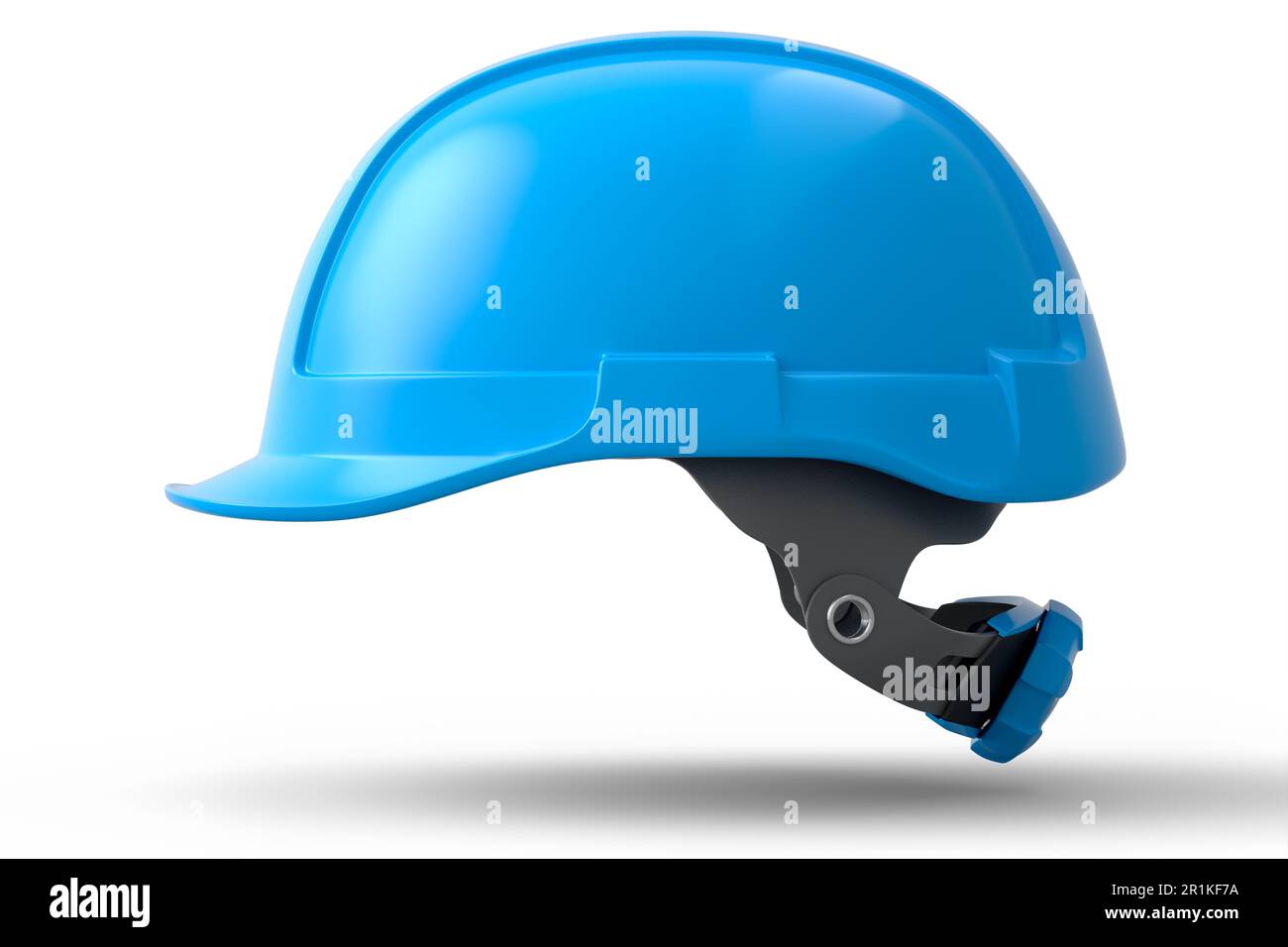Blue safety helmet or hard cap isolated on white background. 3d render ...