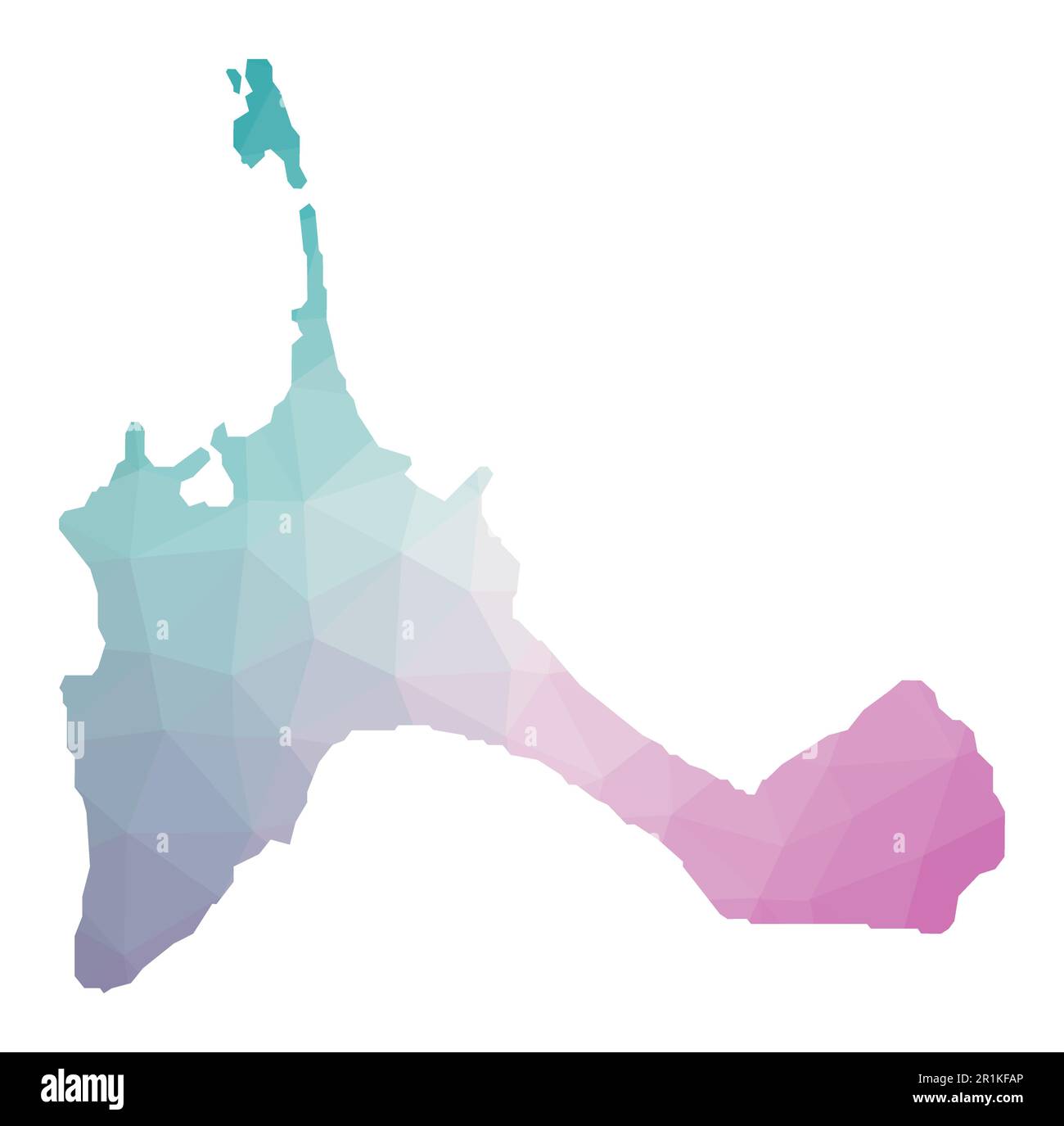 Polygonal map of Formentera. Geometric illustration of the island in ...