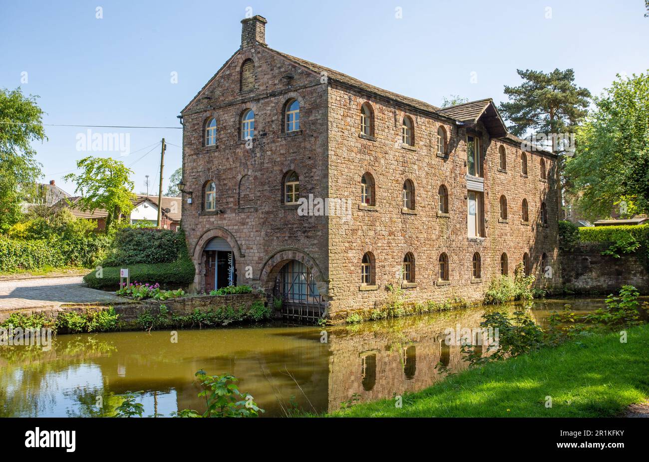 Old canal side warehouse on the Peak forest canal at Marple Cheshire ...