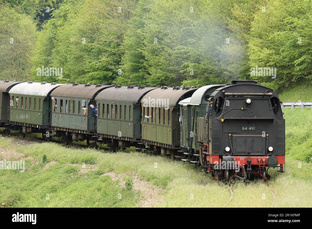 Historic train with a steam locomotive Stock Photo - Alamy