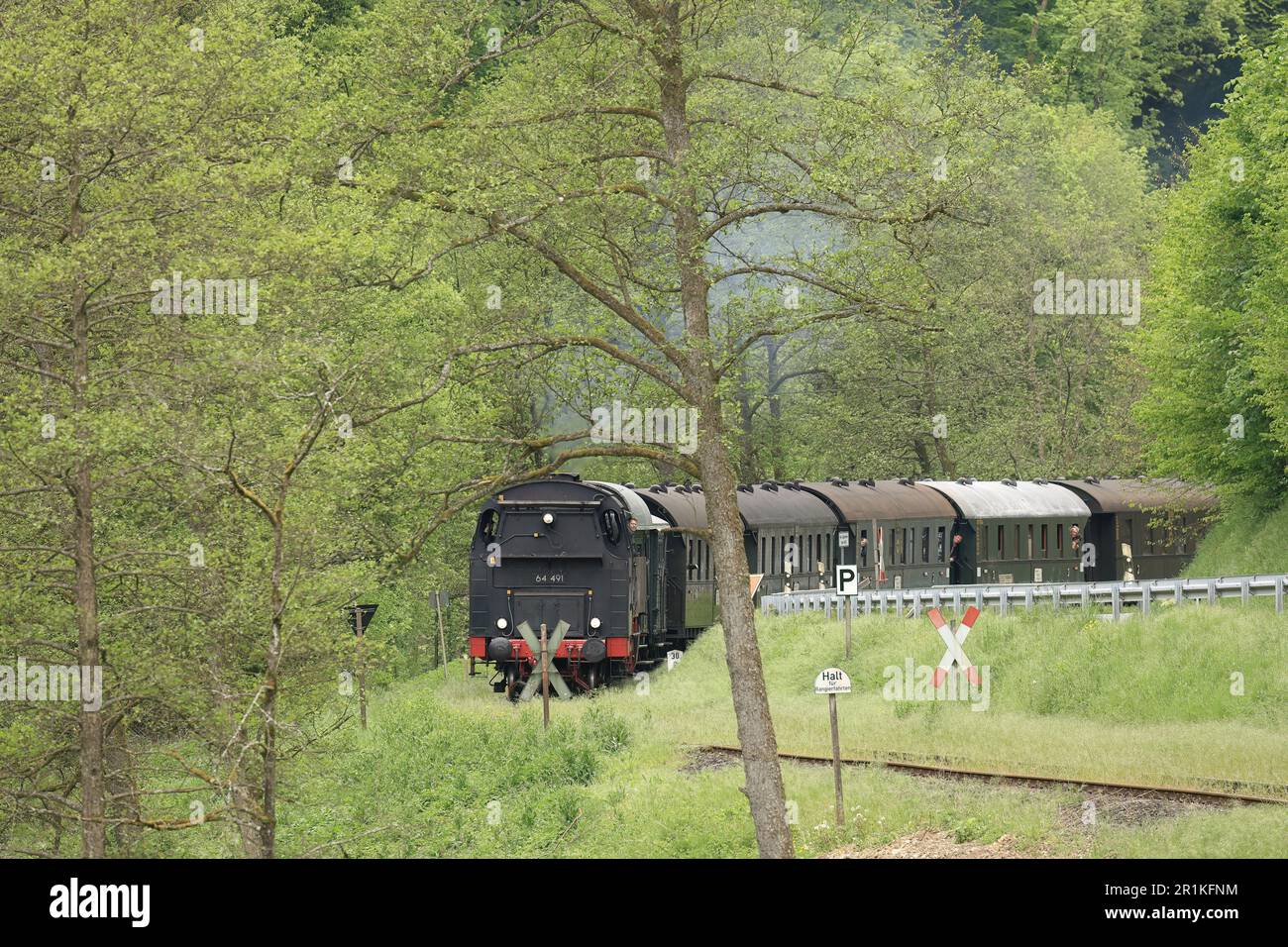 Historic train with a steam locomotive Stock Photo - Alamy