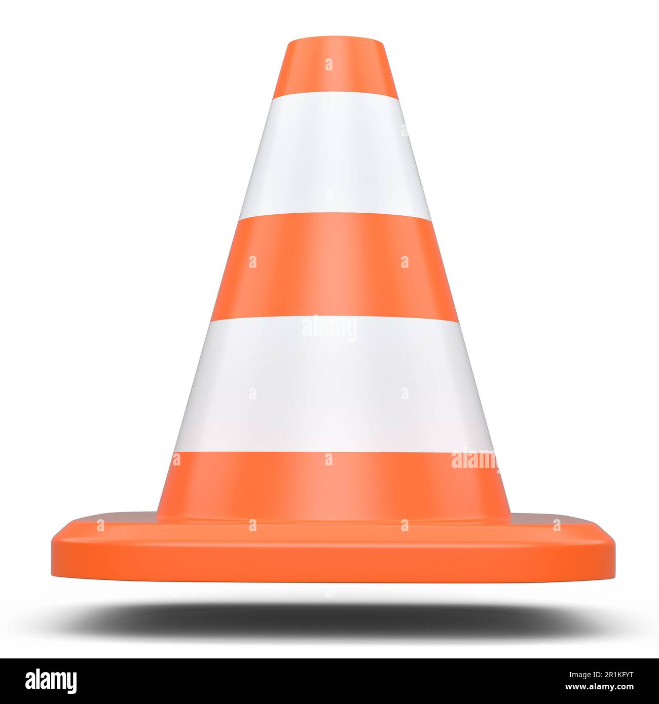 Traffic cone for under construction road work on white background. 3d ...