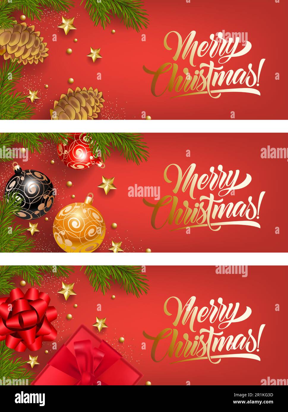 Xmas festive banner cones Stock Vector Images - Alamy