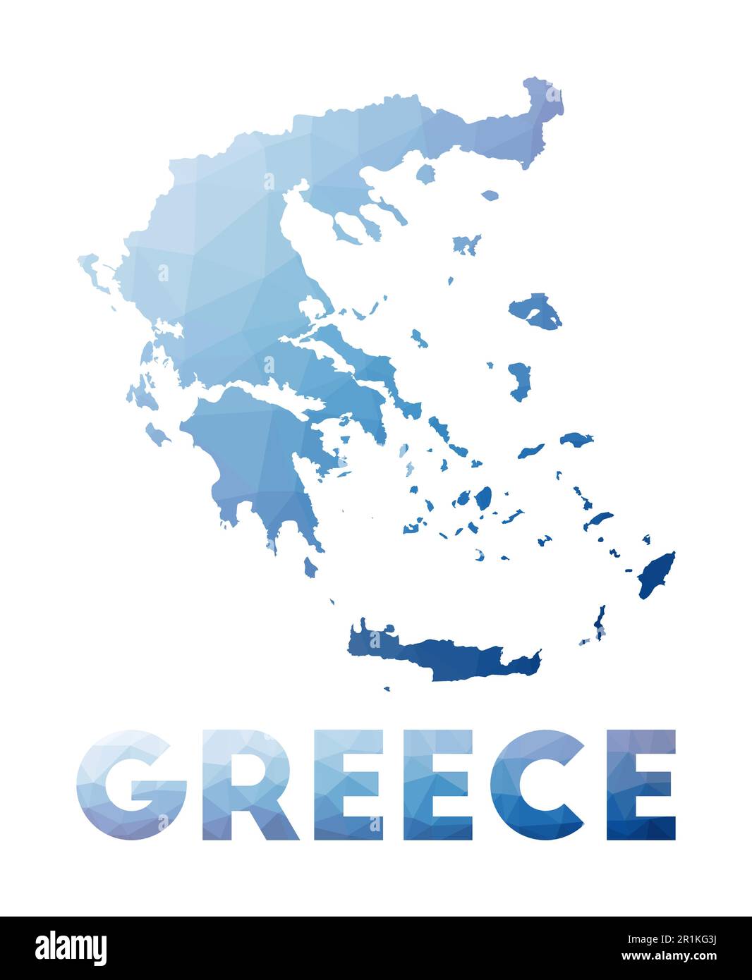 Low poly map of Greece. Geometric illustration of the country. Greece ...
