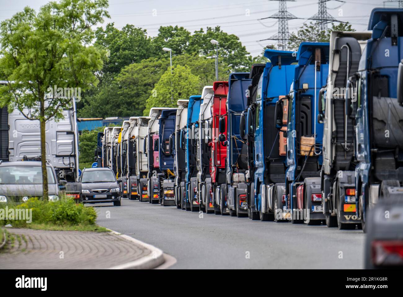 Truck tractors, exclusively from Eastern European countries, parked in ...
