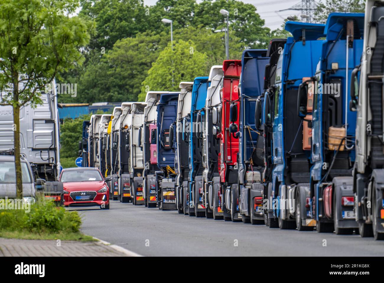 Truck tractors, exclusively from Eastern European countries, parked in ...