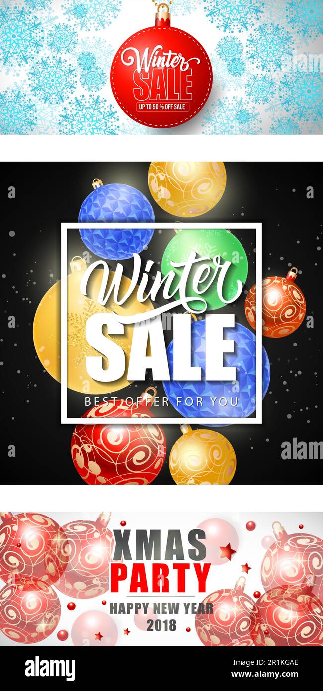 Winter festive posters set Stock Vector Image & Art - Alamy