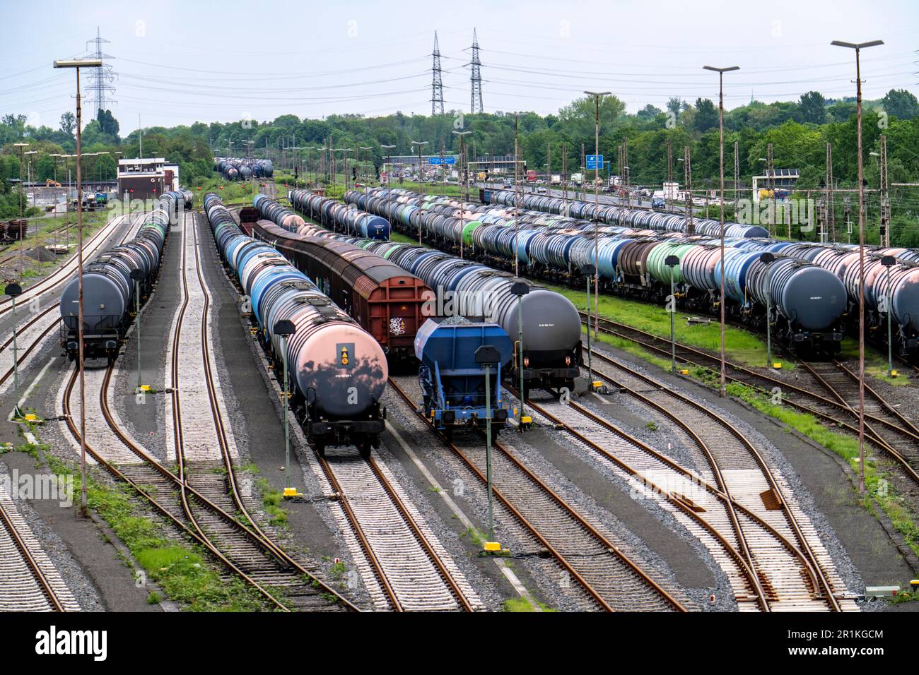 Gelsenkirchen Bismarck marshalling yard, goods trains are assembled and ...