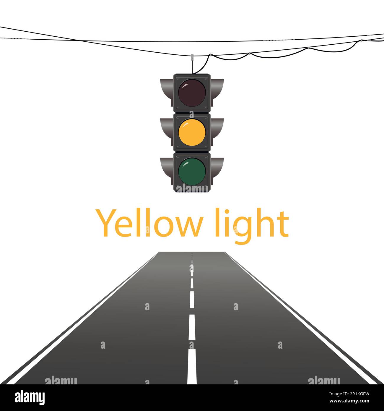 Traffic regulation. Yellow traffic light. Vector illustration Stock ...