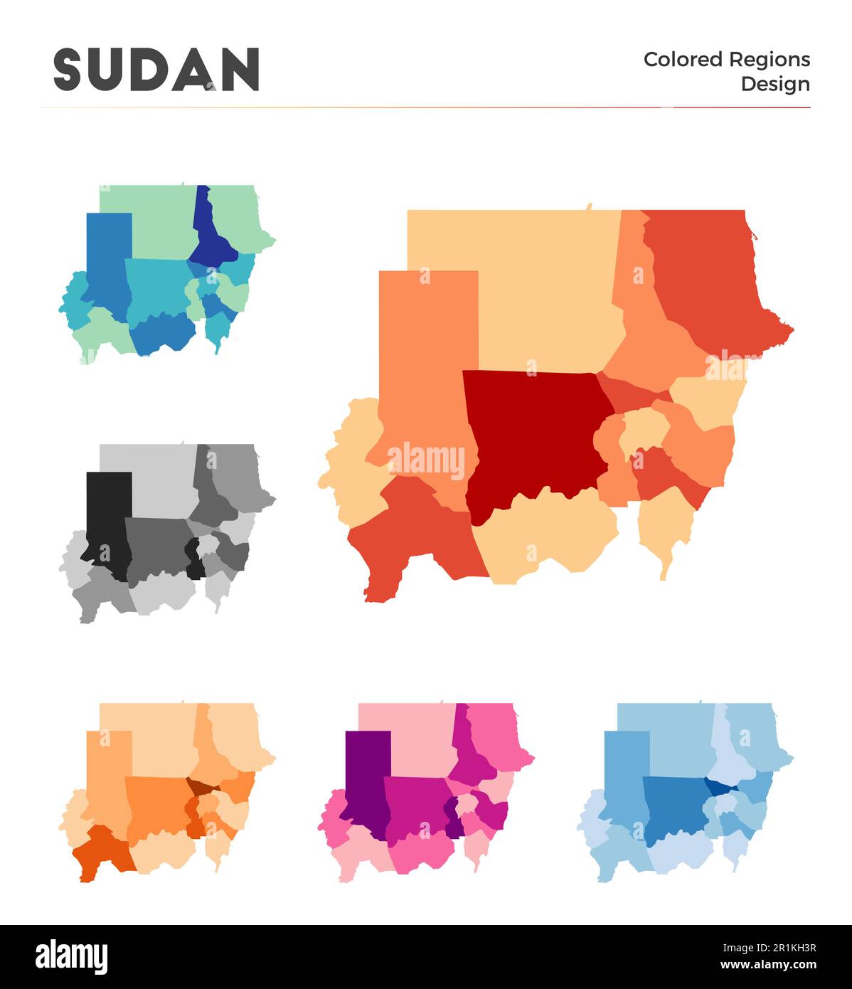 Sudan map collection. Borders of Sudan for your infographic. Colored ...
