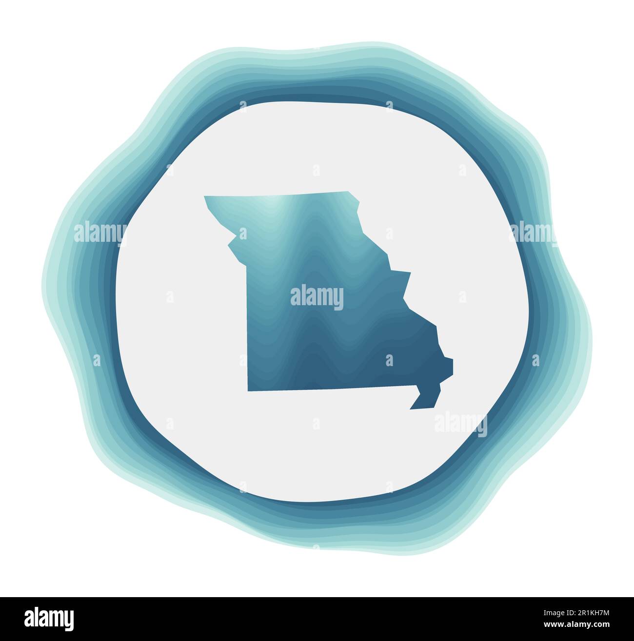Missouri logo. Badge of the us state. Layered circular sign around ...