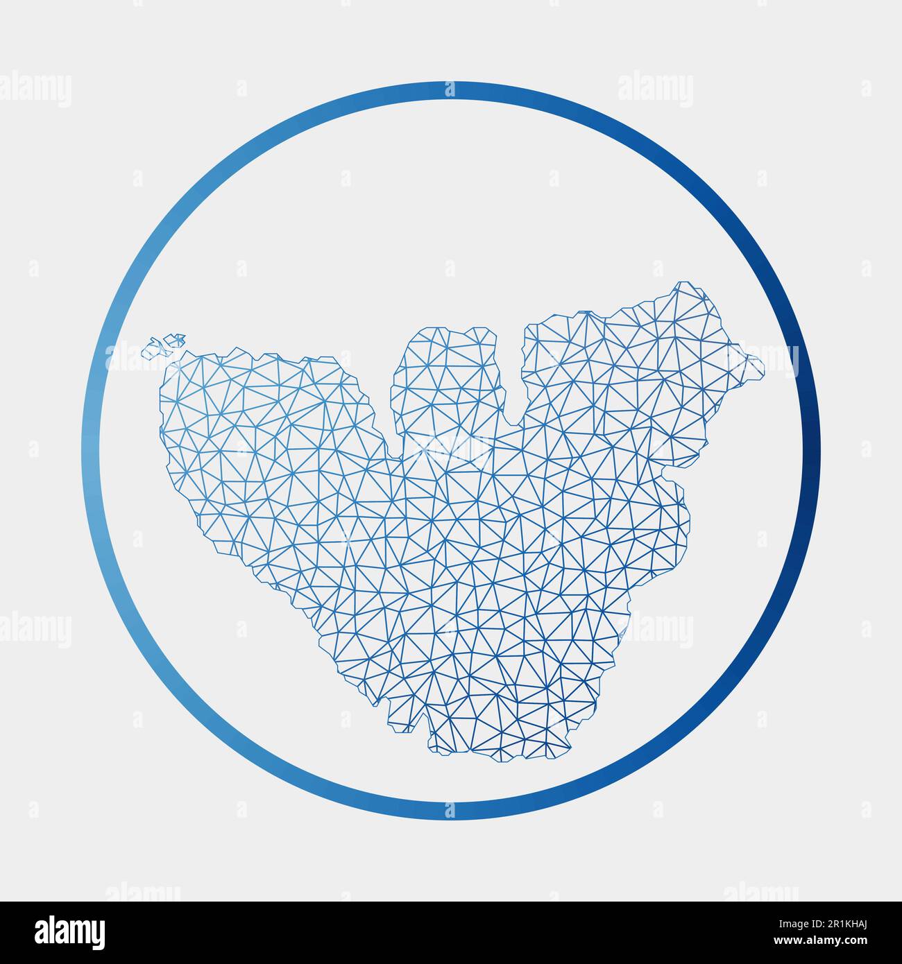 Moorea icon. Network map of the island. Round Moorea sign with gradient ...