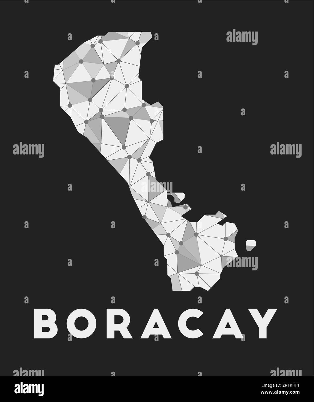 Boracay - communication network map of island. Boracay trendy geometric ...