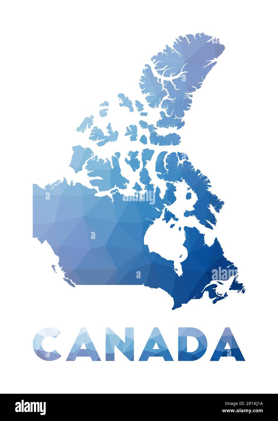 Low poly map of Canada. Geometric illustration of the country. Canada ...