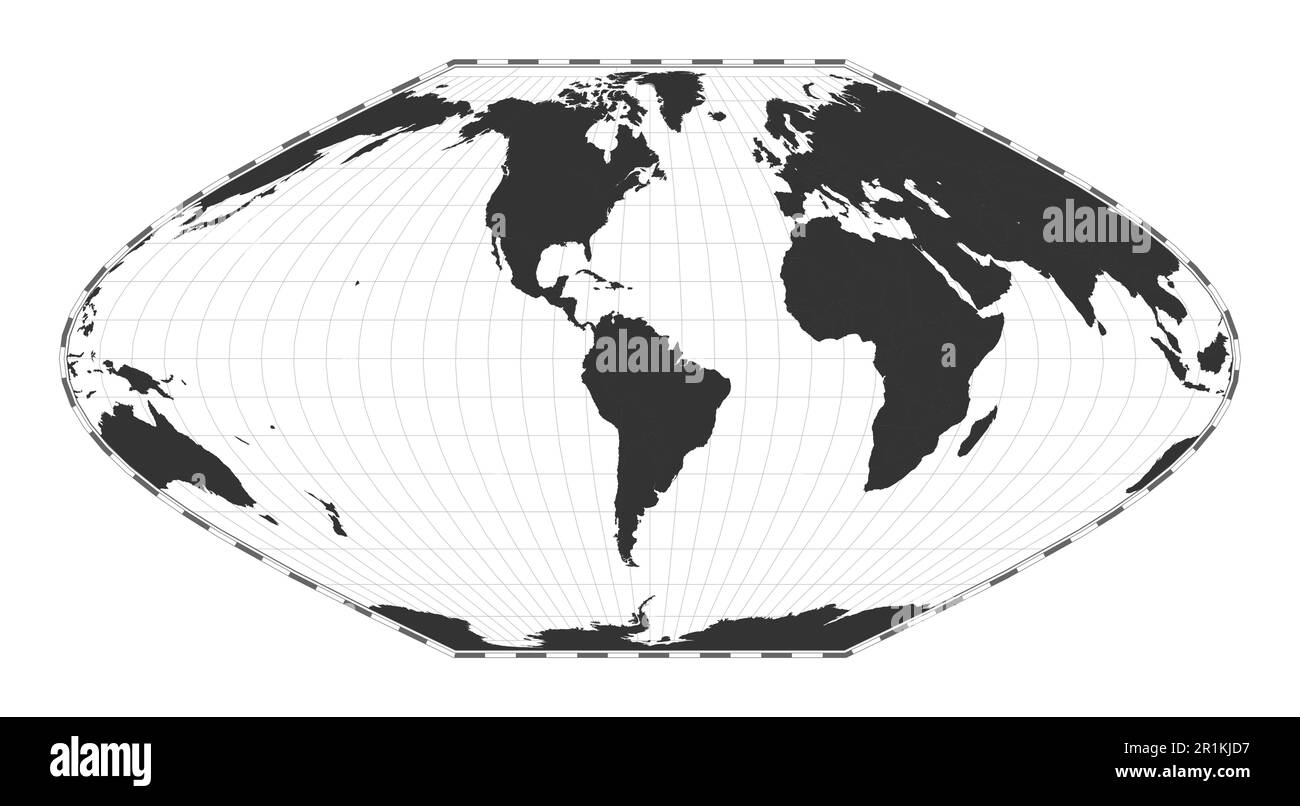 Vector world map. McBryde-Thomas flat-polar sinusoidal equal-area ...