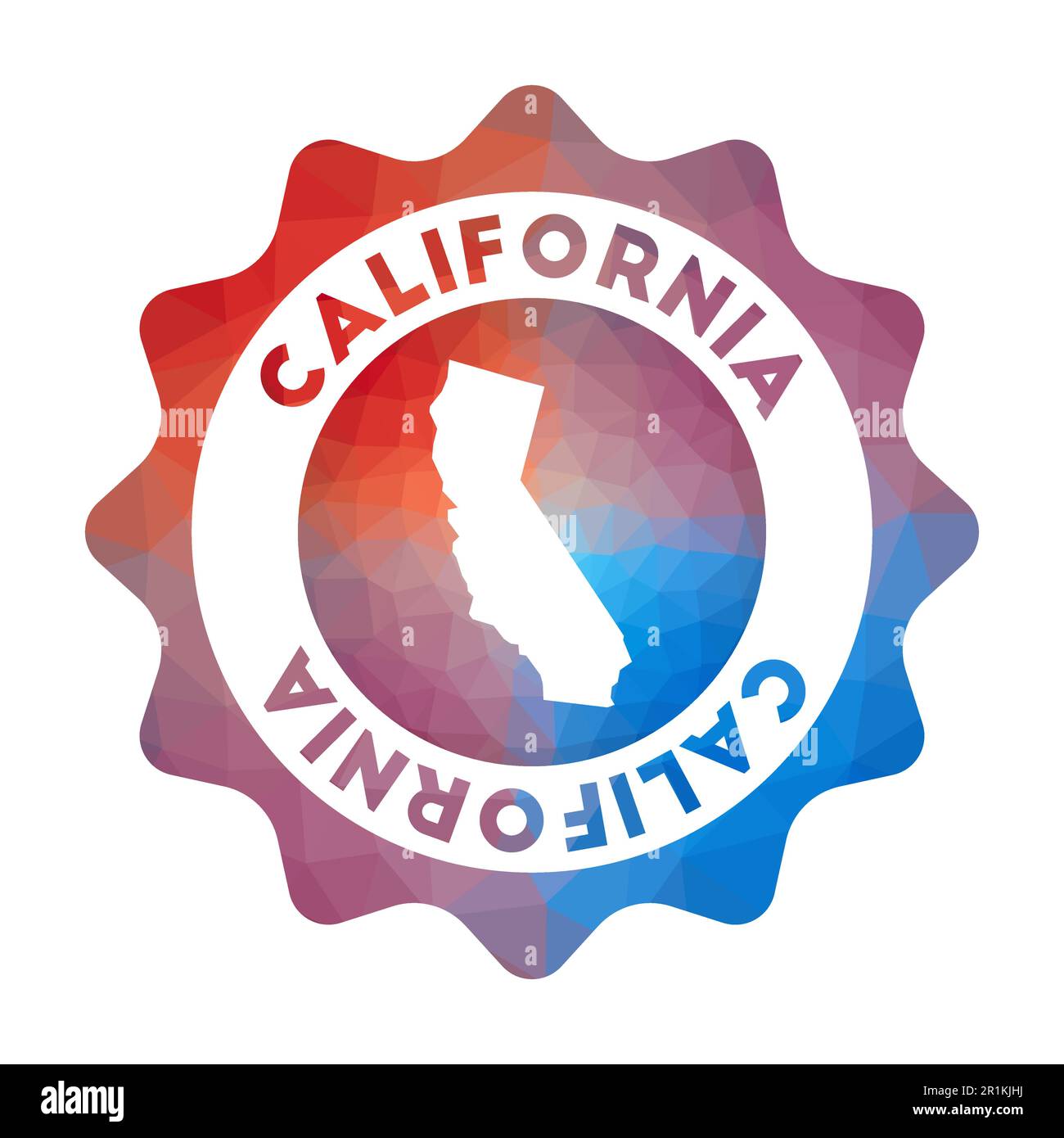 California low poly logo. Colorful gradient travel logo of the US state ...