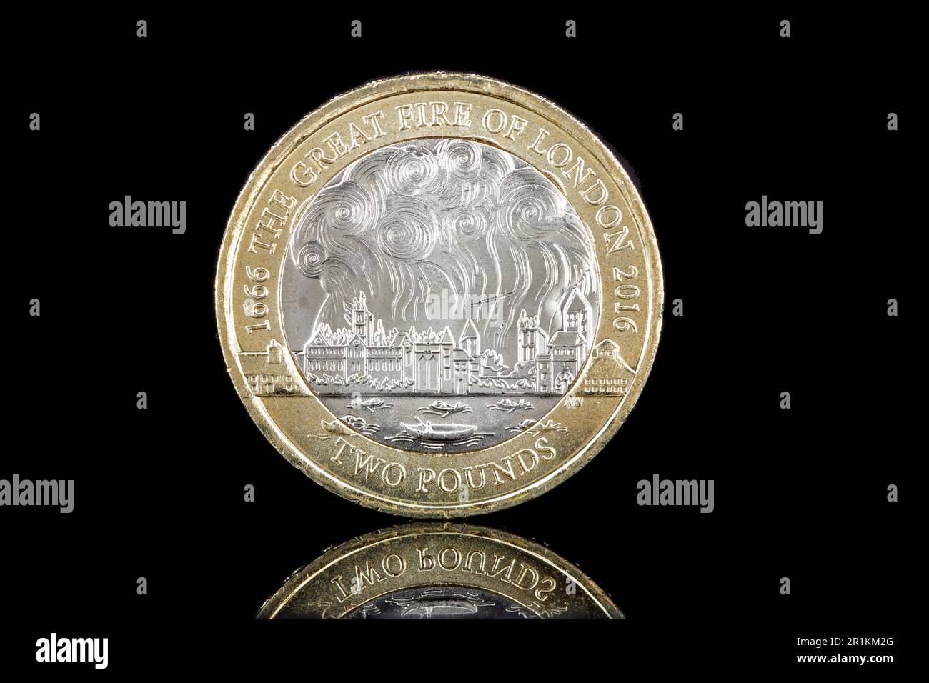 £2 coin commemorating the 350th anniversary of The Great Fire Of London ...