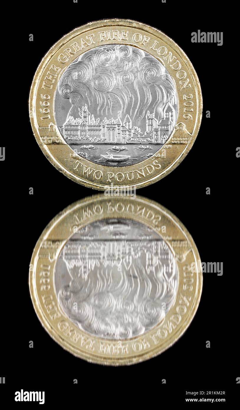 £2 coin commemorating the 350th anniversary of The Great Fire Of London ...