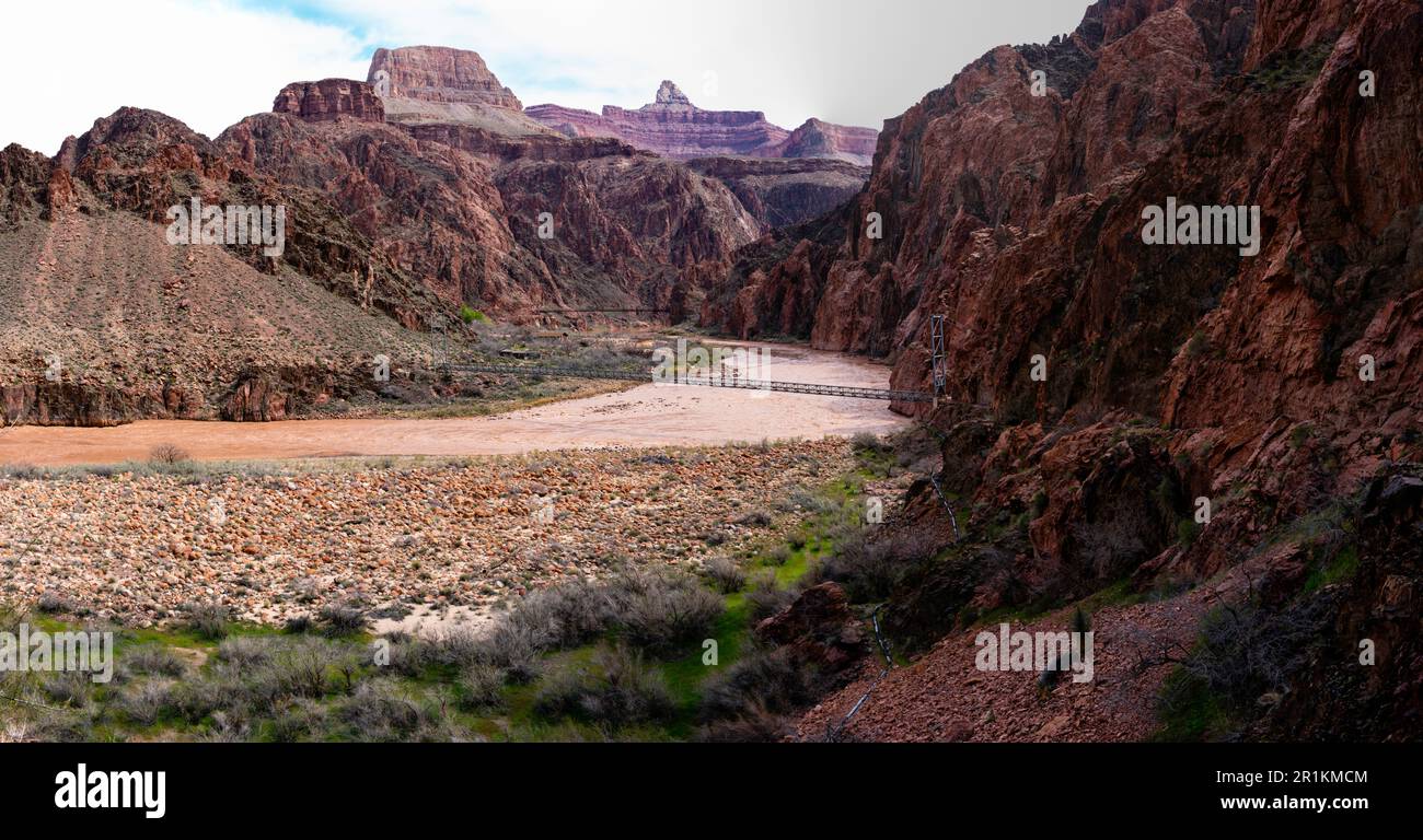 Bridge across the Colorado River, Grand Canyon National Park, Arizona ...