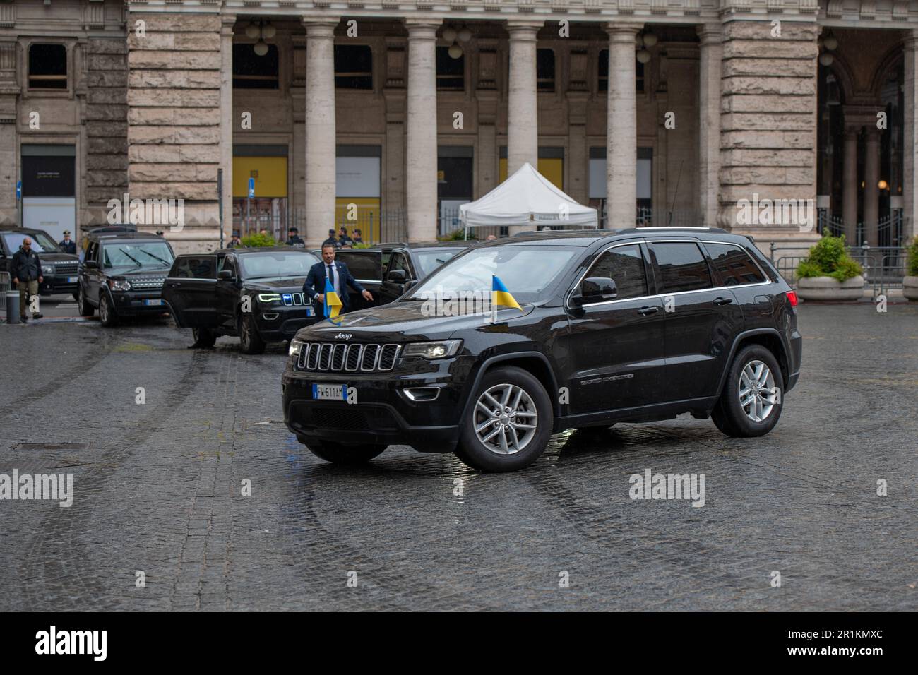 Rome, Italy. 13th May, 2023. The car carrying President Zelensky to ...