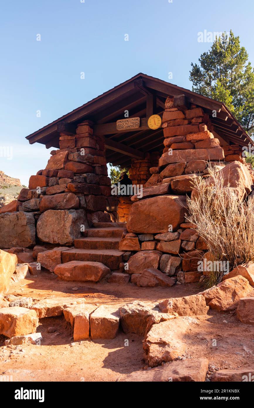 Three Mile Rest House along the Bright Angel Trail. Grand Canyon ...