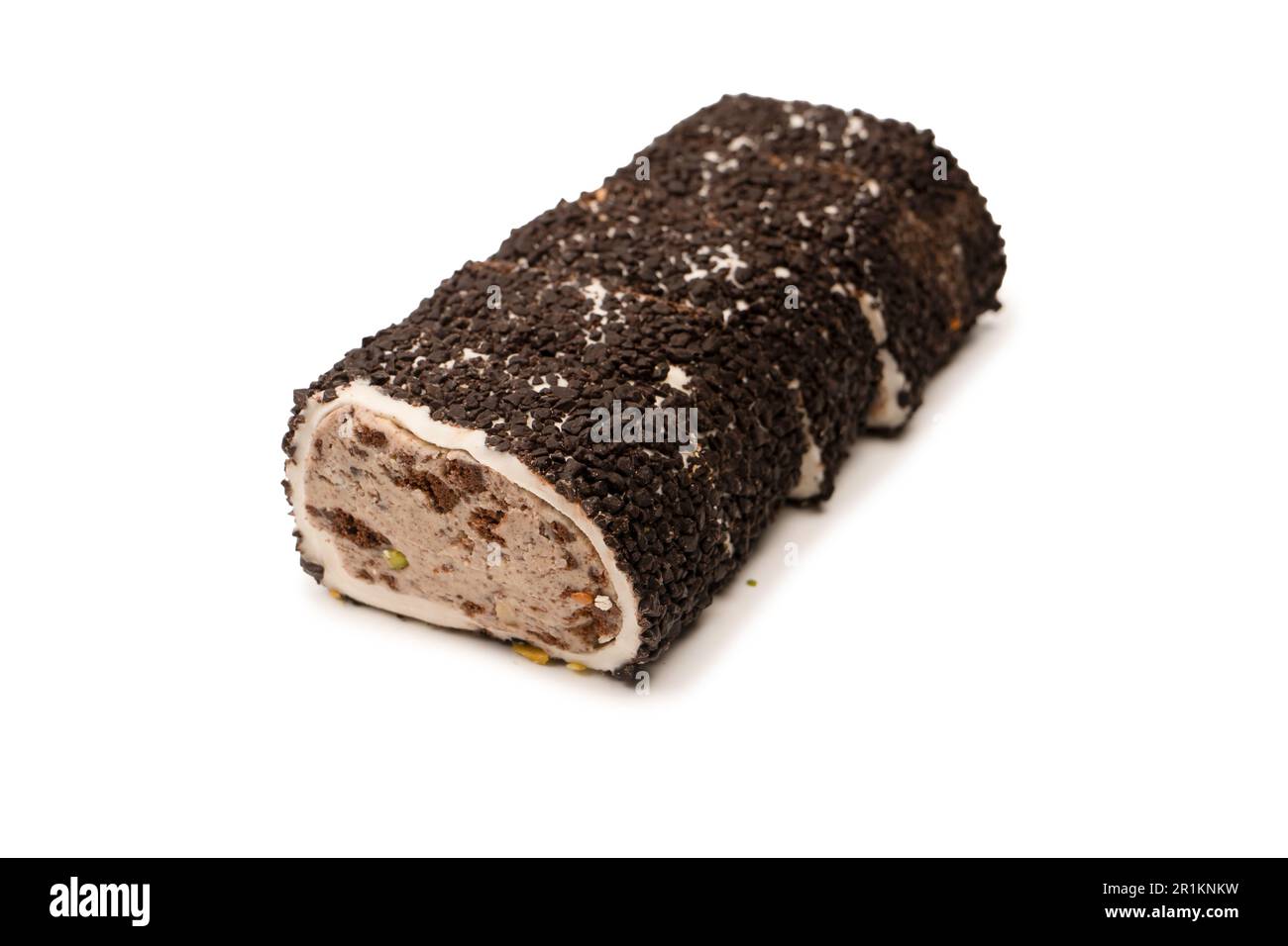 Sweet roll with chocolate and nuts, turkish sweets. Turkish rahat ...