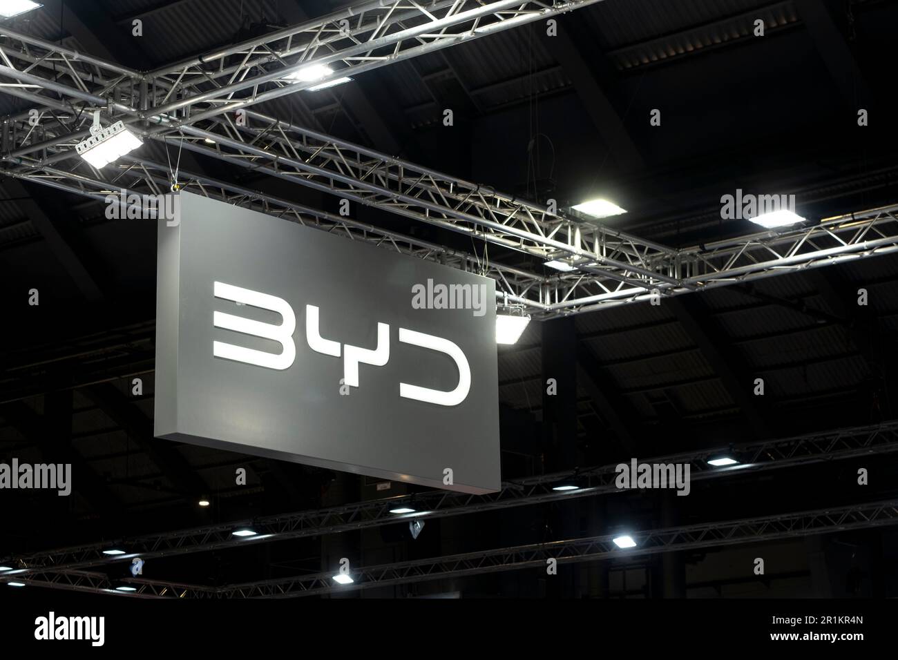 Barcelona, Spain. 14th May, 2023. The logo of the Chinese multinational ...