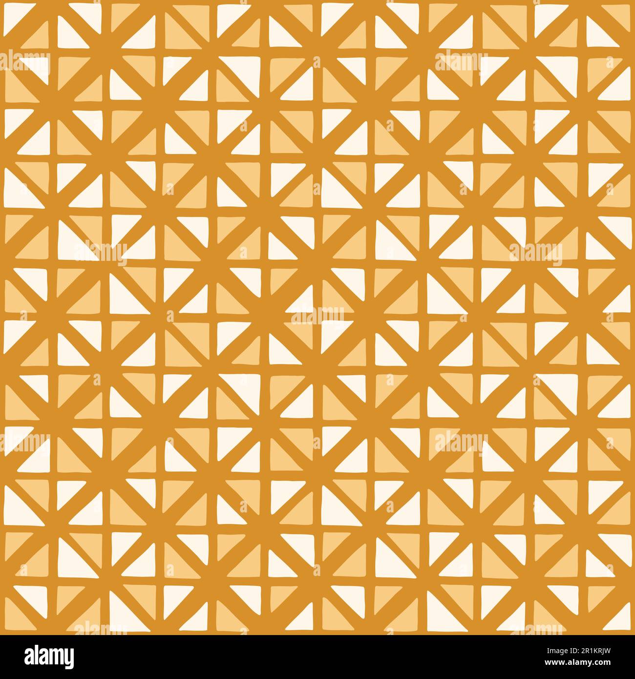 Boho Hand-Drawn Artisanal Wood Block Print Geometric Vector Seamless ...