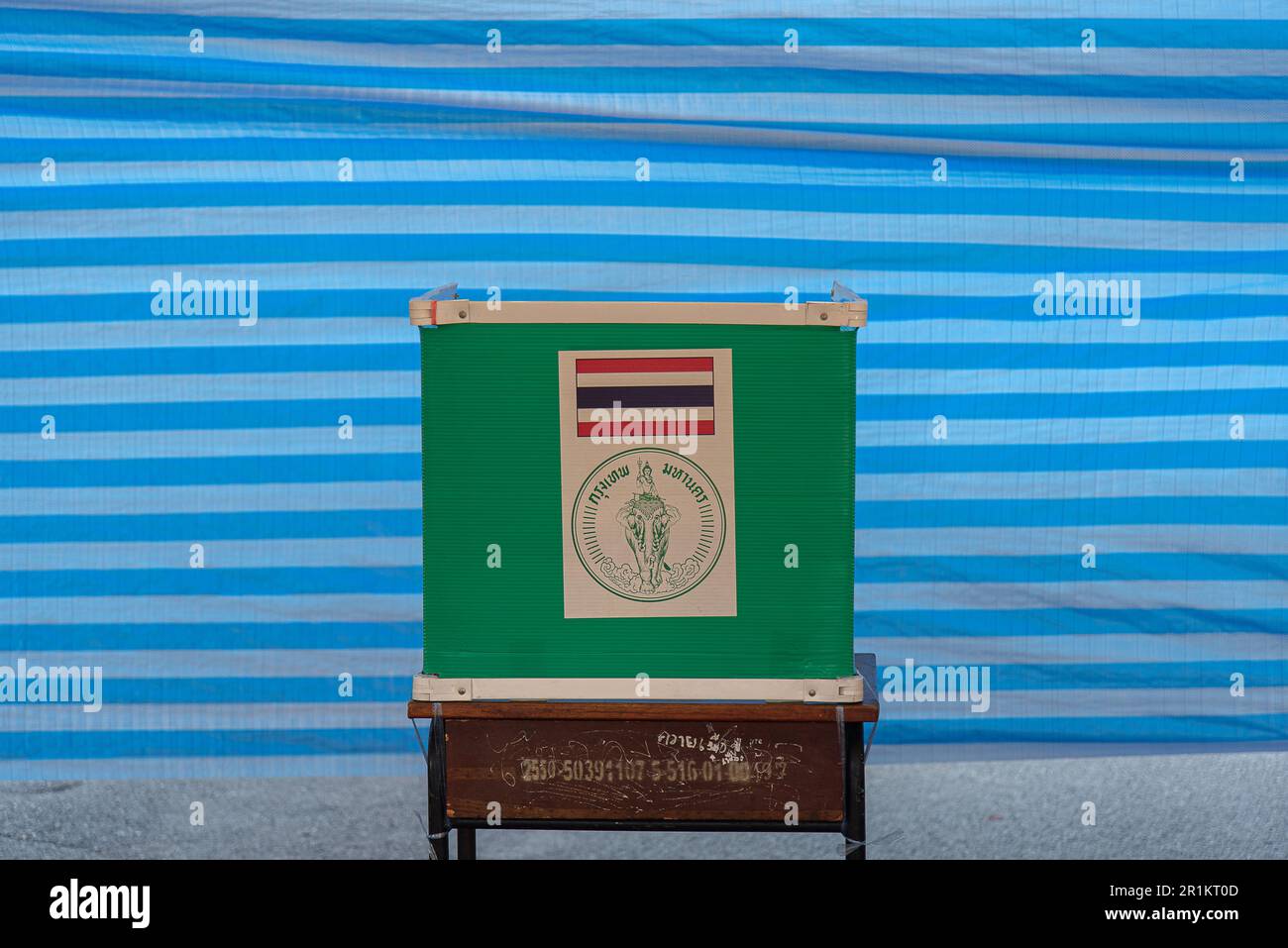 Bangkok, Thailand. 14th May, 2023. A polling station booth seen during ...