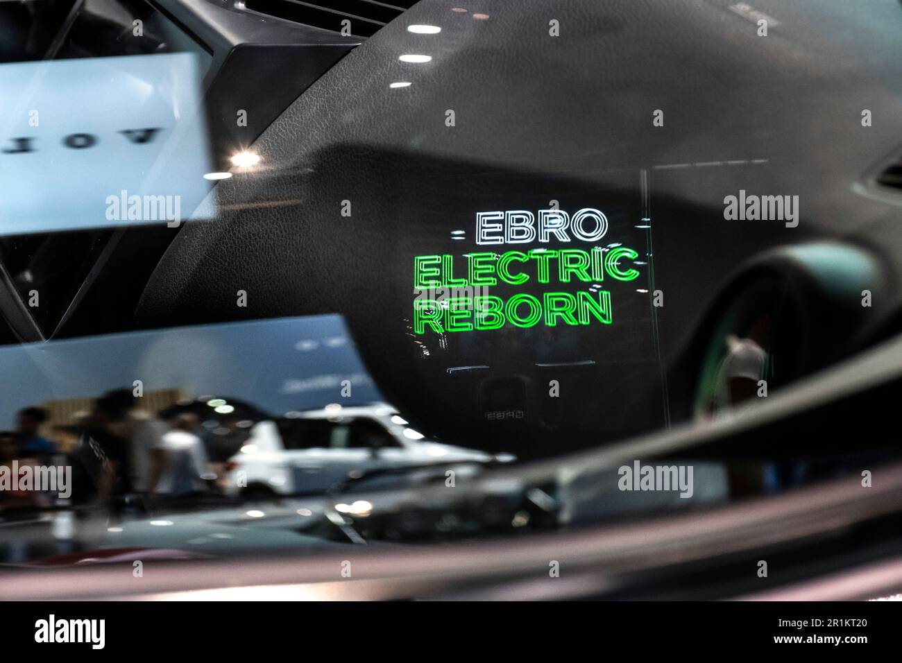 Barcelona, Spain. 14th May, 2023. The logo of the Spanish vehicle ...