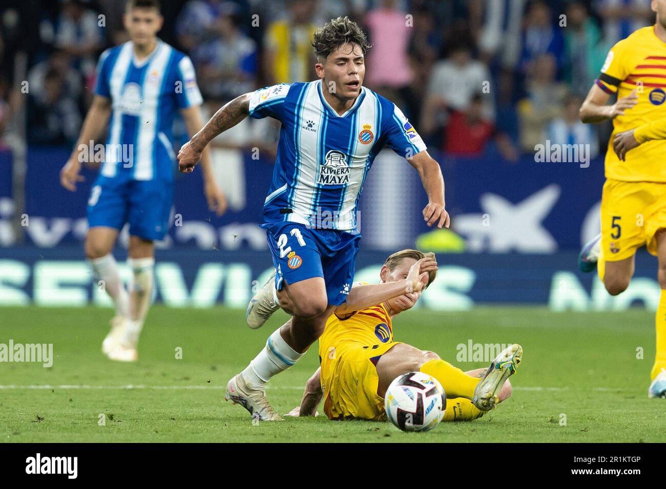 Barcelona, Spain. 14th May, 2023. Spanish La Liga soccer match Espanyol vs FC Barcelona at RCDE ...