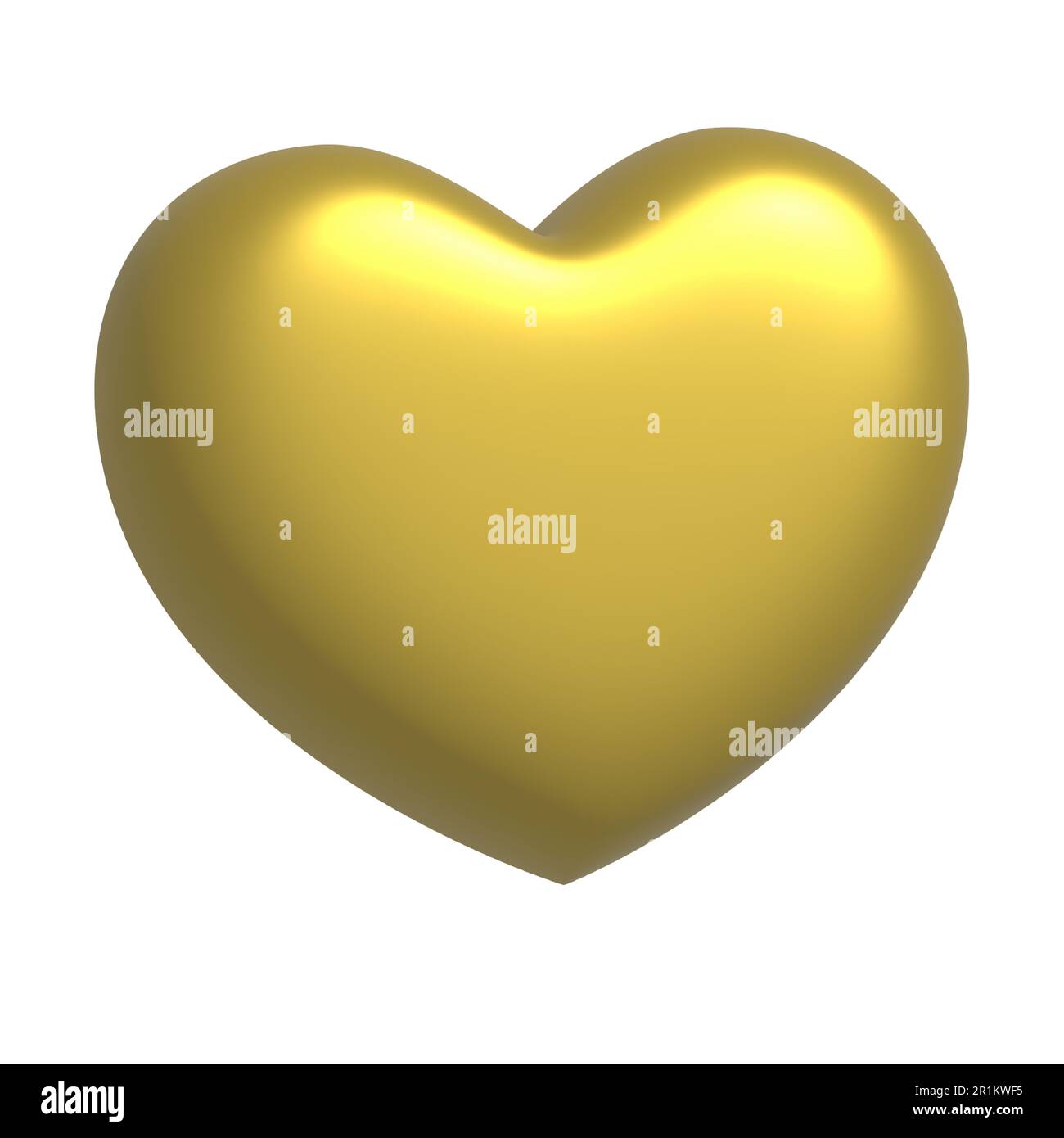 3D Rendering Golden Love Heart isolated on white background Stock Photo ...