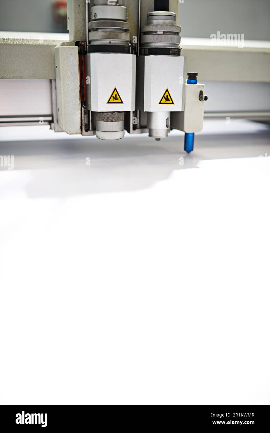 High precision printing. Detail shot of the workings of a printing ...