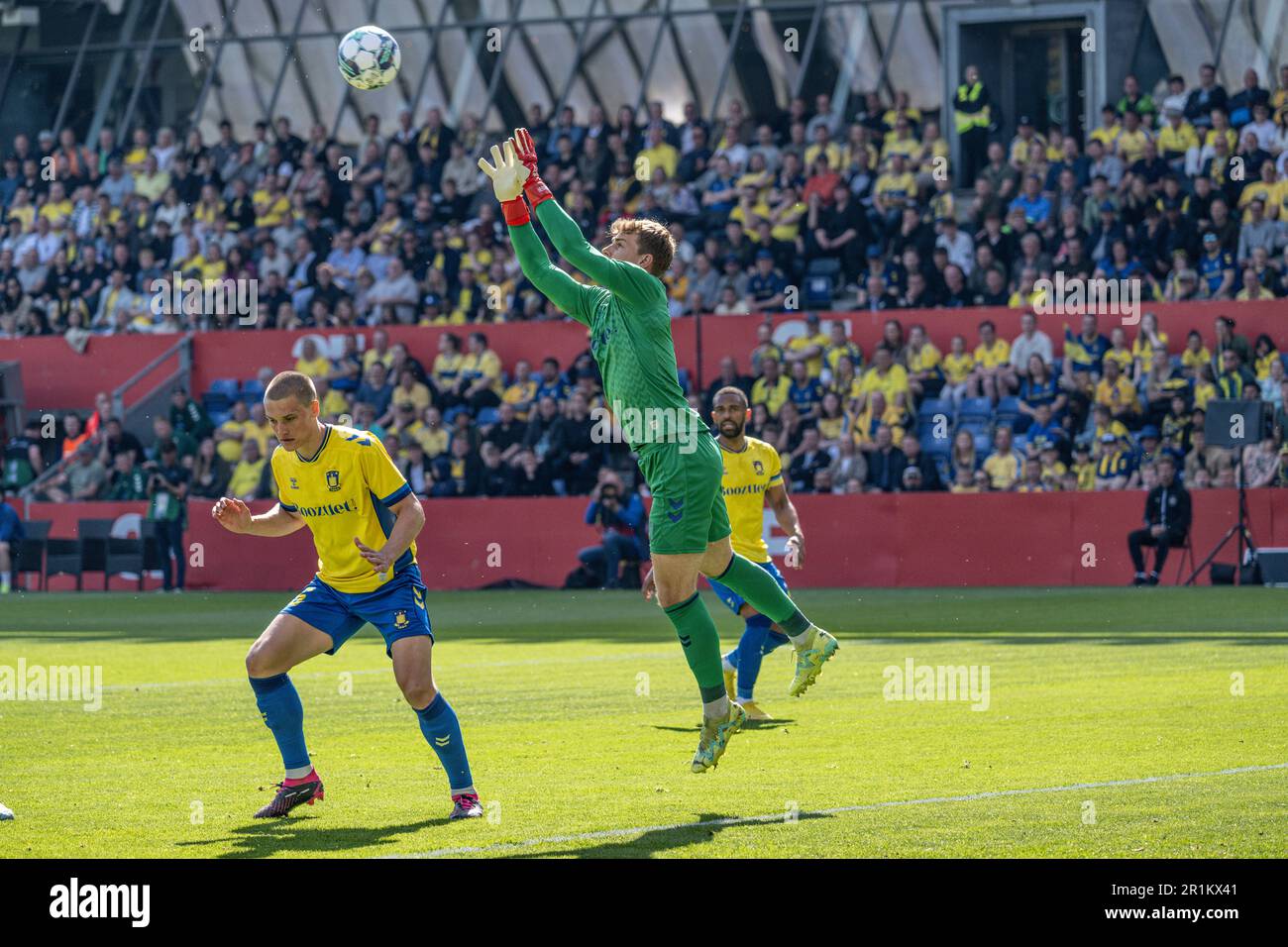 Broendby, Denmark. 14th May, 2023. Goalkeeper Mads Hermansen (1) of ...