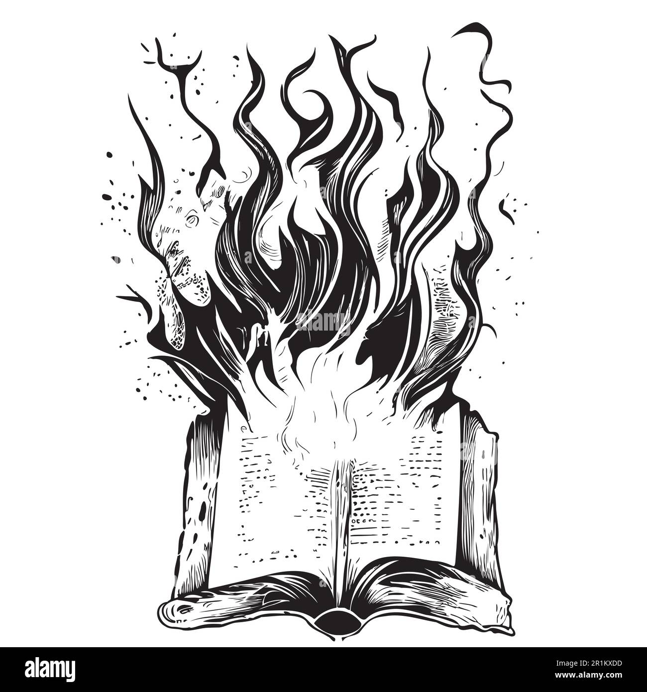 Open burning book hand drawn sketch in doodle style illustration Stock ... Open burning book hand drawn sketch in doodle style illustration Stock ...