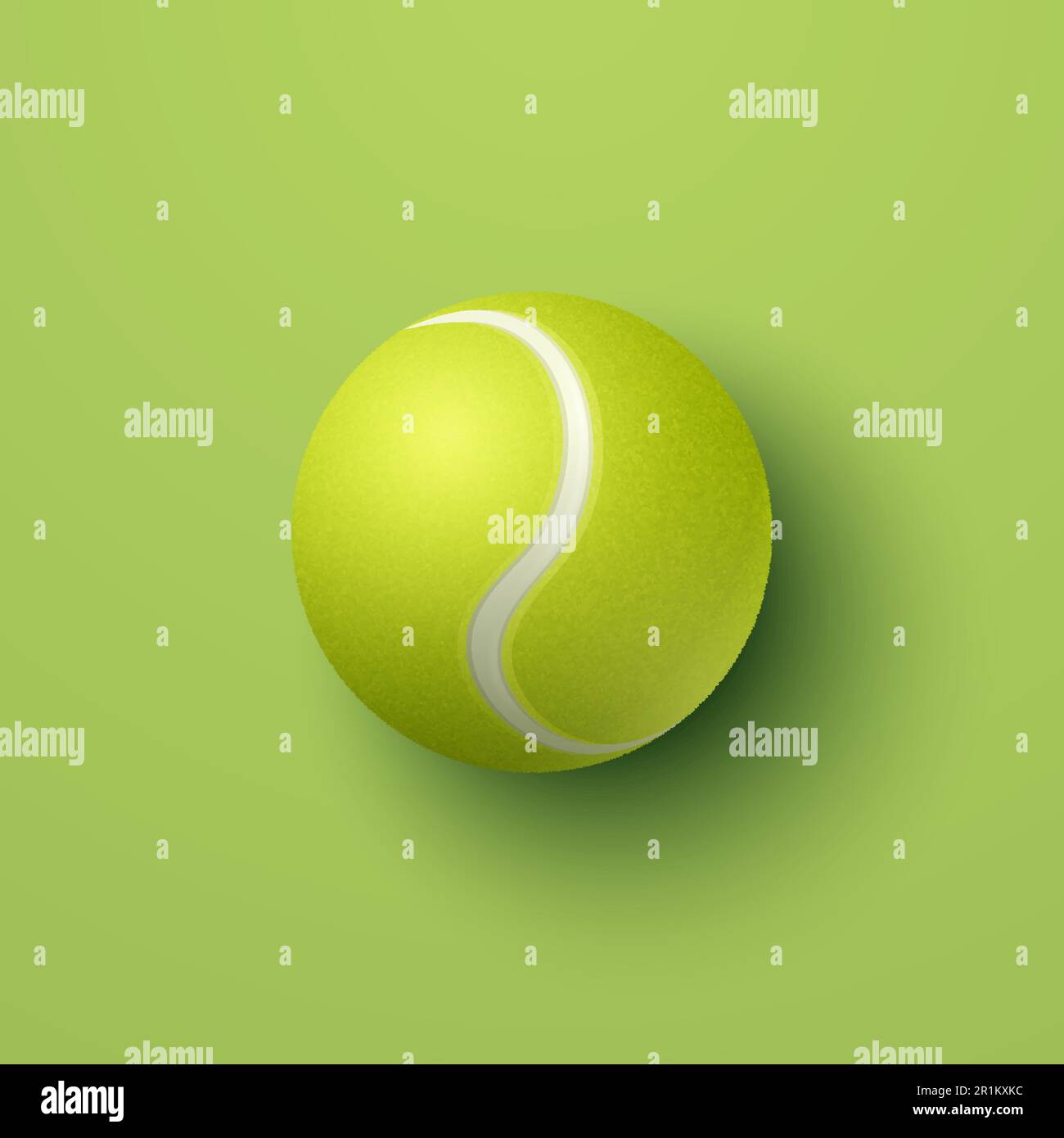 Vector 3d Realistic Green Textured Tennis Ball Icon Closeup Isolated on ...
