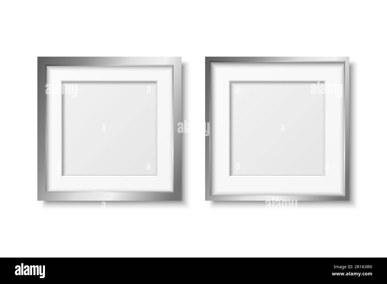 Vector 3d Realistic Gray Metal Color Decorative Vintage Frame Set ...