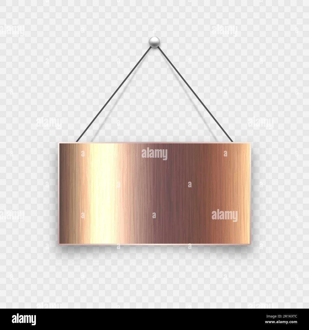 Brushed metal blank hanging signboard. Vintage door sign for cafe ...