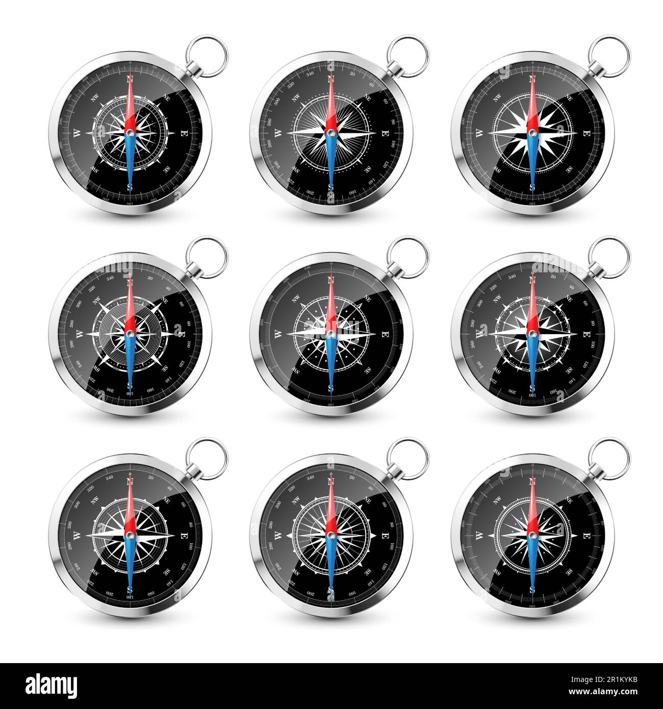 Vintage compass, marine wind rose with cardinal directions of North ...