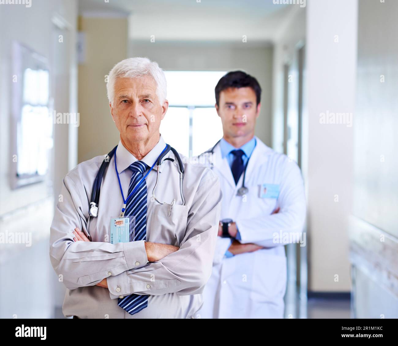 The team you can trust. Portrait of two serious doctors standing in a ...