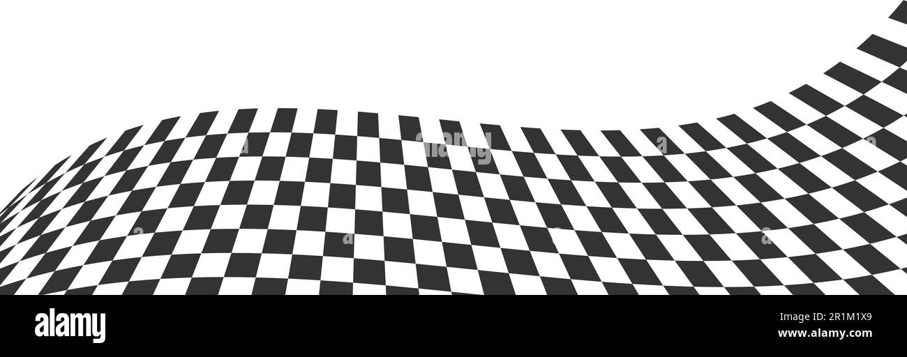 Waving race flag or checcboard background. Warped black and white ...