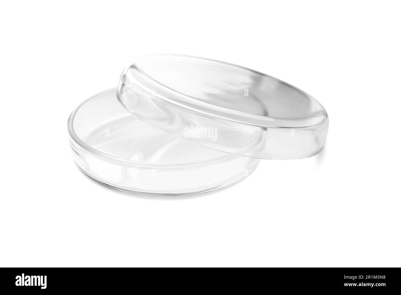 Empty glass Petri dishes isolated on white Stock Photo - Alamy