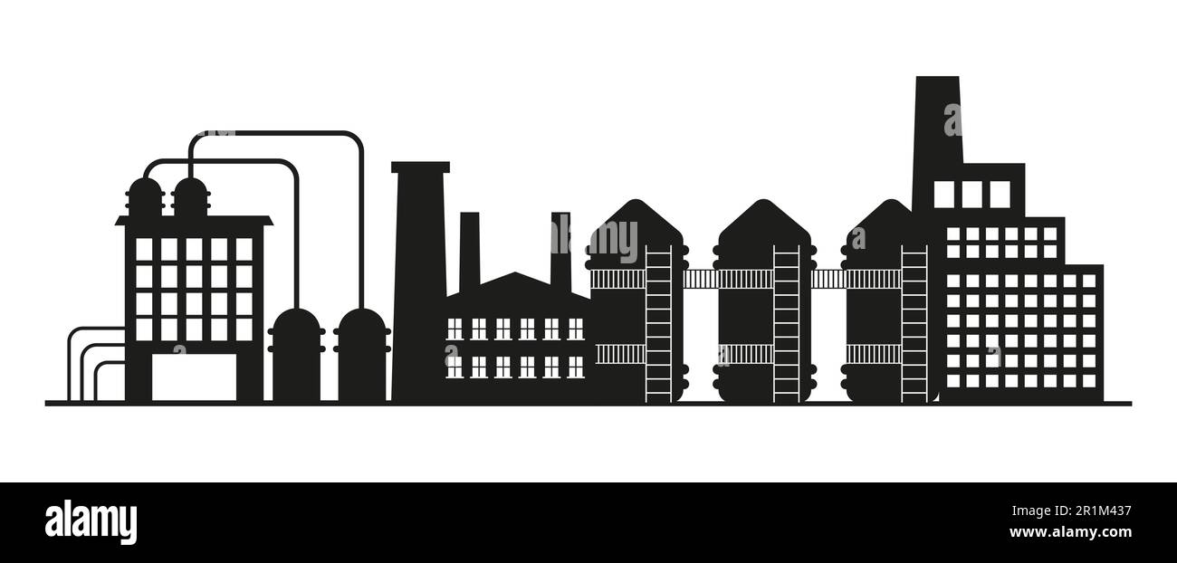 Factory, manufactury and plants vector set. Business Stock Vector Image ...