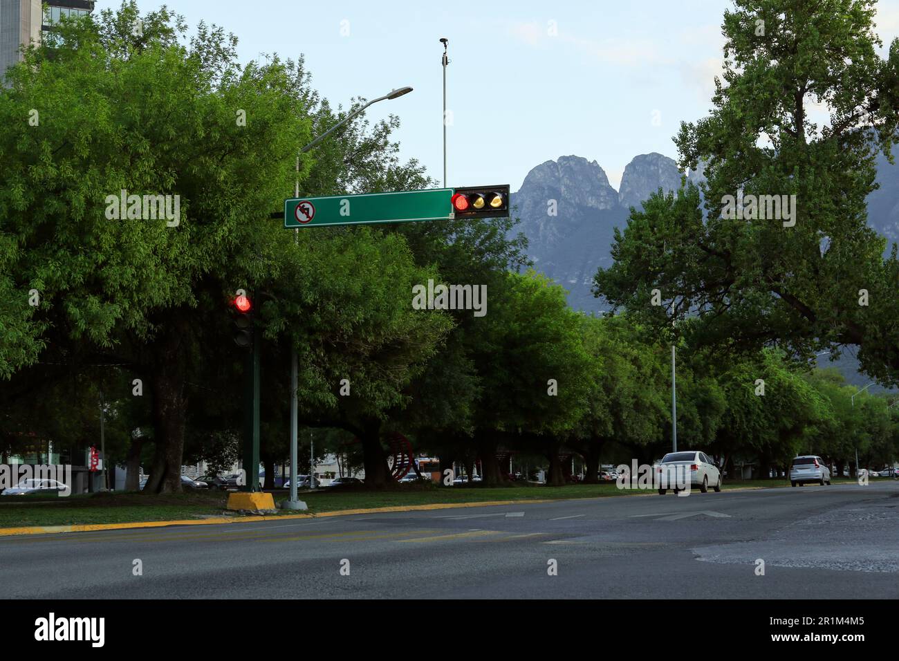 Red traffic lights and cars on road of city street Stock Photo - Alamy