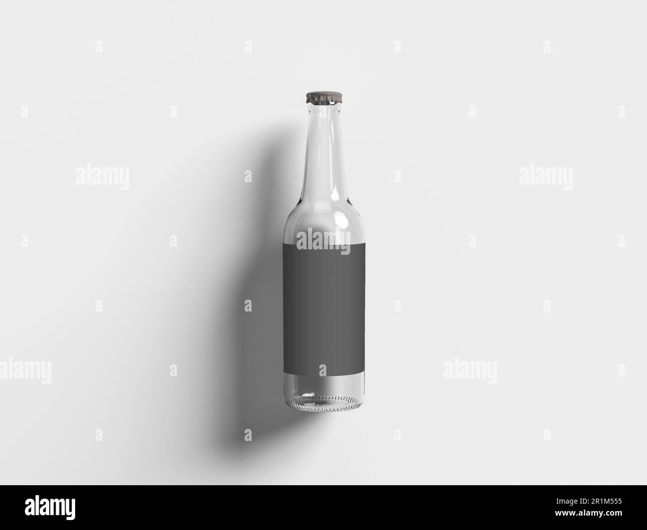 Top up view empty beer bottle isolated on white. oktoberfest concept ...
